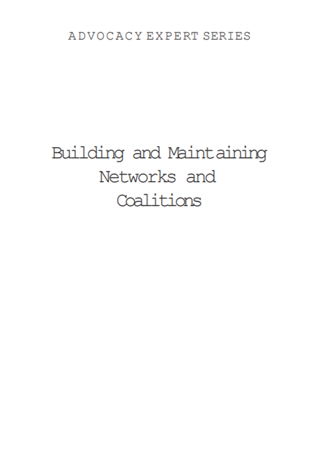 Building and maintaining networks and coalitions - Girls Not Brides