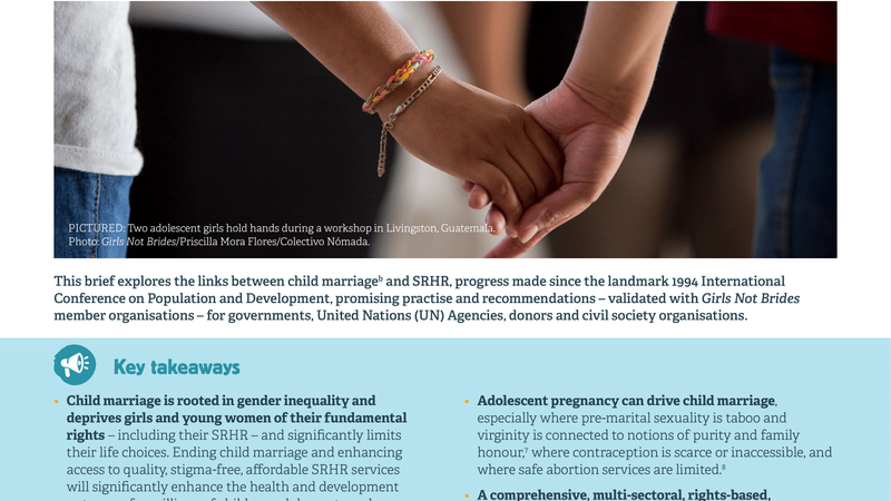 Child marriage and sexual and reproductive health and rights - Girls ...