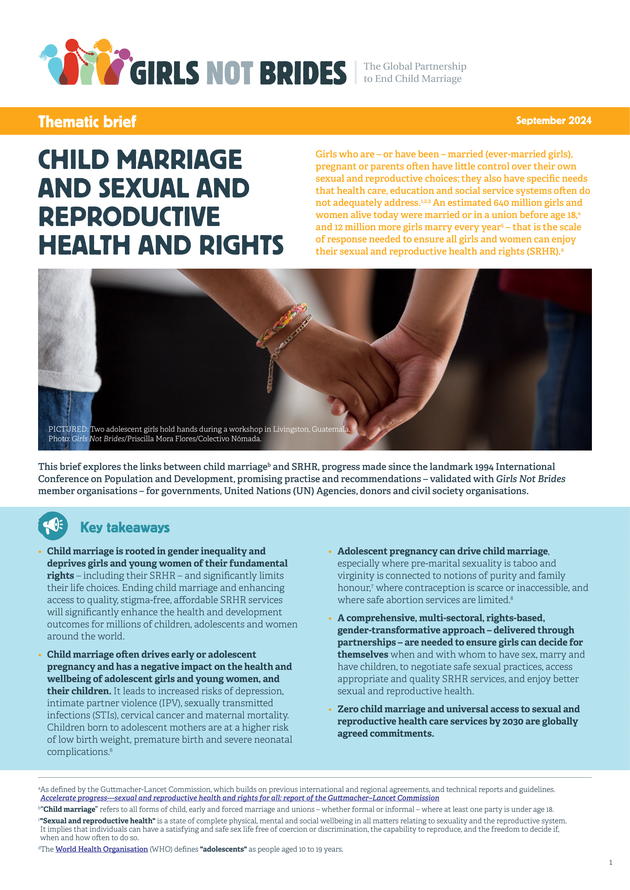 Child marriage and sexual and reproductive health and rights (SRHR ...