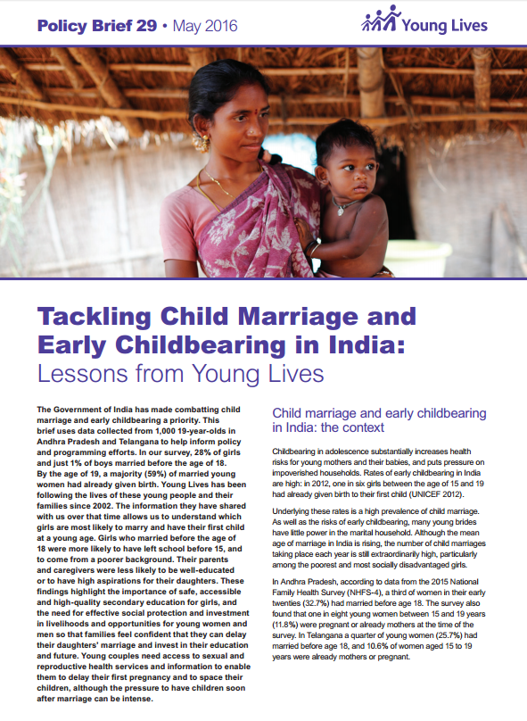 Tackling child marriage and early childbearing in India - Girls Not Brides